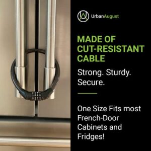 Urban August Fridge Lock: Multi-Functional Cable Combination Lock, for French-Door Refrigerators and Cabinets. Great Fridge Lock for Children or Adults (Two)