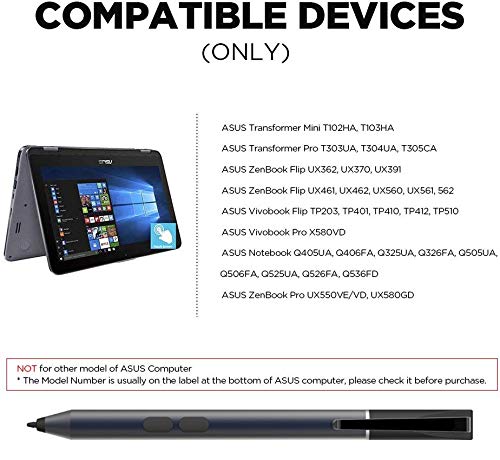 Stylus Digital Pen for ASUS Notebook Q405UA Q325UA, Q526, ASUS Vivobook UX560, J202n, ASUS Transformer Mini T102HA, ASUS Zenbook UX580GD Touchscreen Laptop Active Pen