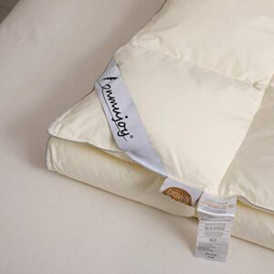 ENMUJOY Goose Down Comforter King Size Duvet Fluffy All Season Bedding Medium Warmth Soft 100% Cotton Cover Quilted 8 Corner Tabs 50 oz (Beige, King)