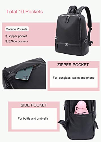 PAOIXEEL Lightweight Soft PU Leather Fashion Backpack Purse for Women, Anti-theft Travel Bag