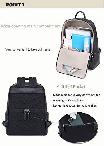 PAOIXEEL Lightweight Soft PU Leather Fashion Backpack Purse for Women, Anti-theft Travel Bag