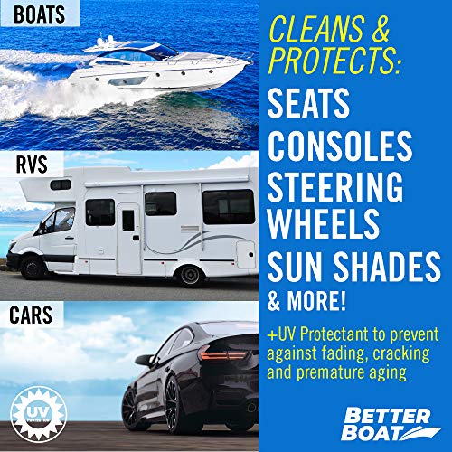 Boat Cleaner Wipes with UV Protection Boat Vinyl Cleaner and Protectant Car Leather Marine Boat Seat Cleaner Dashboard & Console Boat Cleaning Supplies Interior and Exterior Clean & Wash Products 2PK