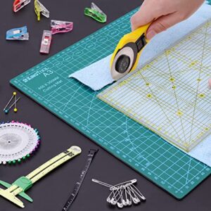 KingTool Rotary Cutter Set- 45mm Cutter Kit with A3 Cutting Mat, 3 Replacement Blades, Quilting Rulers, Sewing Clips, Sewing Pins - Perfect for Crafting, Fabric, Quilting, Sewing