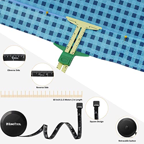 KingTool Rotary Cutter Set- 45mm Cutter Kit with A3 Cutting Mat, 3 Replacement Blades, Quilting Rulers, Sewing Clips, Sewing Pins - Perfect for Crafting, Fabric, Quilting, Sewing