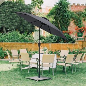 FLAME&SHADE 9 ft Outdoor Market Patio Table Umbrella with Tilt, Anthracite