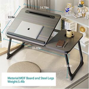 Highger Lap Desk - Fits up to 17 inches Laptop Desk for Bed and Sofa,Portable Bed Trays for Eating Writing Reading Notebook Holder & Stand,Adjustable & Foldable