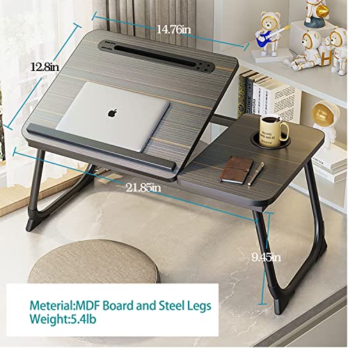 Highger Lap Desk - Fits up to 17 inches Laptop Desk for Bed and Sofa,Portable Bed Trays for Eating Writing Reading Notebook Holder & Stand,Adjustable & Foldable