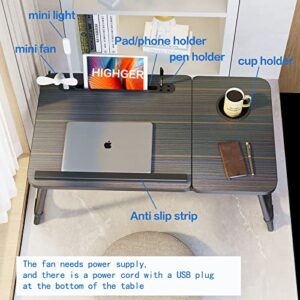 Highger Lap Desk - Fits up to 17 inches Laptop Desk for Bed and Sofa,Portable Bed Trays for Eating Writing Reading Notebook Holder & Stand,Adjustable & Foldable