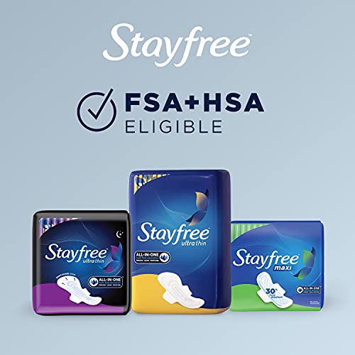 Stayfree Maxi Pads for Women, Super - 66 Count with Stayfree Maxi Overnight Pads with Wings for Women 28 Counts