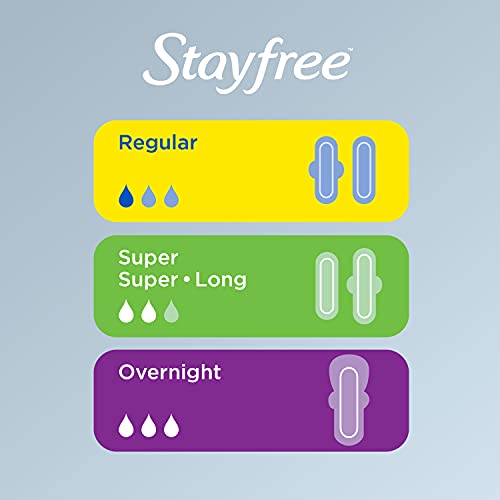 Stayfree Maxi Pads for Women, Super - 66 Count with Stayfree Maxi Overnight Pads with Wings for Women 28 Counts