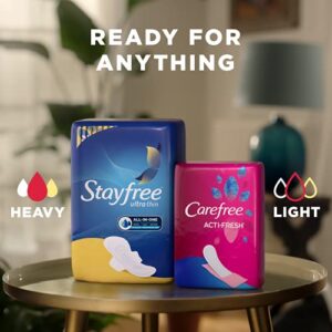 Stayfree Maxi Pads for Women, Super - 66 Count with Stayfree Maxi Overnight Pads with Wings for Women 28 Counts