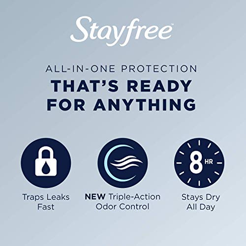 Stayfree Maxi Pads for Women, Super - 66 Count with Stayfree Maxi Overnight Pads with Wings for Women 28 Counts