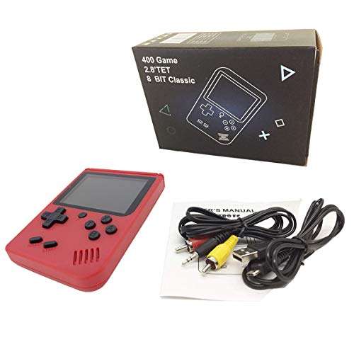 RFiotasy Retro Game Machine Handheld Game Console with 400 Classical FC Game Console Support for Connecting TV Gift Birthday for Kids and Adult (ZJ-red)