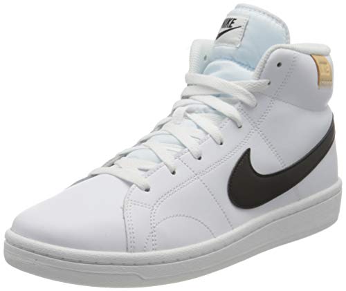 NIKE Men's Court Royale 2 MID Running Shoe, White Black White Onyx, 14 Narrow