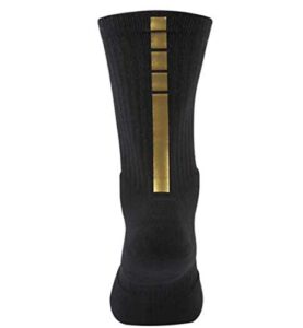 nike elite crew - gold black/gold md (us men's shoe 6-8, women's shoe 6-10)