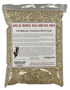 pendelton turf supply wild bird, no-mess mix | all-natural, premium bird seed (9 lb resealable bag)