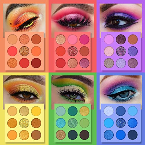 UCANBE 54 Colors Splashy Candies Eyeshadow Palette + 15pcs Makeup Brush Set, Highly Pigment Matte Metallic Shimmer Glitter Eye Shadow Bright Color Long Lasting Waterproof Easy Blending Make Up Pallet