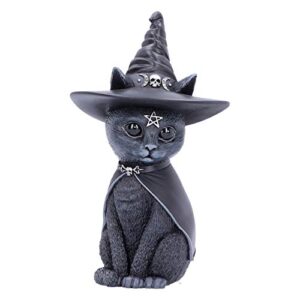 nemesis now purrah witches hat occult cat figurine, 13.5cm, black