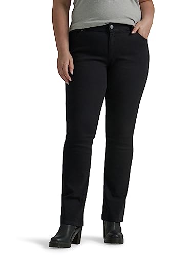 Lee Women's Plus Size Legendary Mid Rise Bootcut Jean Black 20 Plus Petite