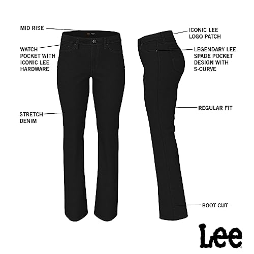 Lee Women's Plus Size Legendary Mid Rise Bootcut Jean Black 20 Plus Petite