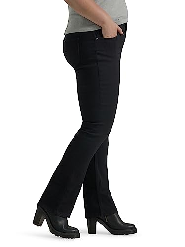 Lee Women's Plus Size Legendary Mid Rise Bootcut Jean Black 20 Plus Petite