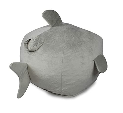 Shark Bean Bag Chair Cover for Kids Ultra-Soft and Fluffy Fur-Like Cover for Kids Bean Bag Chair, Stuffed Animal Storage - Shark Room Decor for Boys, Bean Bags for Kids