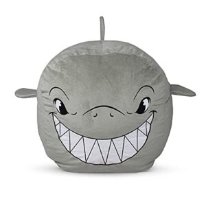 shark bean bag chair cover for kids ultra-soft and fluffy fur-like cover for kids bean bag chair, stuffed animal storage - shark room decor for boys, bean bags for kids