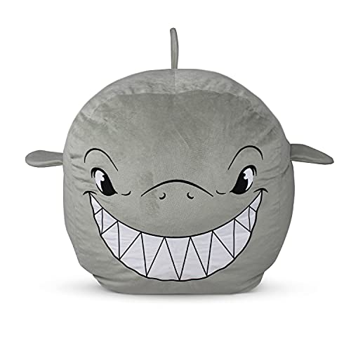 Shark Bean Bag Chair Cover for Kids Ultra-Soft and Fluffy Fur-Like Cover for Kids Bean Bag Chair, Stuffed Animal Storage - Shark Room Decor for Boys, Bean Bags for Kids