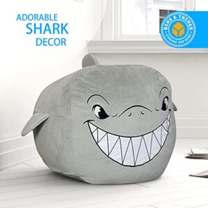 Shark Bean Bag Chair Cover for Kids Ultra-Soft and Fluffy Fur-Like Cover for Kids Bean Bag Chair, Stuffed Animal Storage - Shark Room Decor for Boys, Bean Bags for Kids