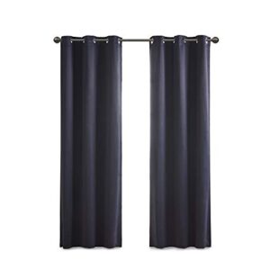 Comfort Spaces Blackout Grommet Top Window Curtain Panel Pair - Noise Reducing, Energy Efficient Thermal Insulated Room Darkening Drape for Bedroom, Living Room Décor, 42" x 63", Navy 2 Piece