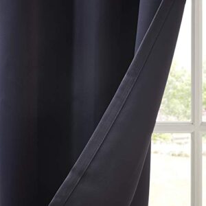 Comfort Spaces Blackout Grommet Top Window Curtain Panel Pair - Noise Reducing, Energy Efficient Thermal Insulated Room Darkening Drape for Bedroom, Living Room Décor, 42" x 63", Navy 2 Piece