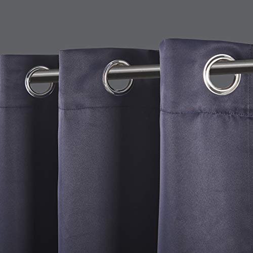 Comfort Spaces Blackout Grommet Top Window Curtain Panel Pair - Noise Reducing, Energy Efficient Thermal Insulated Room Darkening Drape for Bedroom, Living Room Décor, 42" x 63", Navy 2 Piece