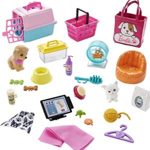 Barbie Doll and Playset, Pet Boutique with 4 Pets, Color-Change Grooming Feature and 20+ Themed Accessories