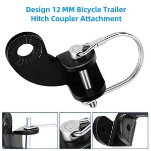 Bicycle Stainless Trailer Hitch Coupler Attachment, Colmthys Trailers Adapter Replacement Connector Included, Suitable for Kids Burley Bee Bike, Pets Trailers (12 MM)