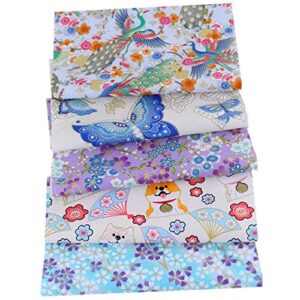 ACCOCO 30pcs 8" x 10"(20cm x 25cm) Cotton Craft Fabric Bundle Squares Patchwork,Japanese Style Cotton Wrapping Cloth Squares Quilting Fabric, Bundles of Fabric for DIY Patchwork Sewing