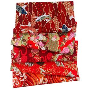 ACCOCO 30pcs 8" x 10"(20cm x 25cm) Cotton Craft Fabric Bundle Squares Patchwork,Japanese Style Cotton Wrapping Cloth Squares Quilting Fabric, Bundles of Fabric for DIY Patchwork Sewing