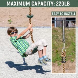 Decorlife Rope Swing for Tree, Sturdy Outdoor Disc Swing Set for Kid, Climbing Tree Swing with Strap & Carabiner, Easy Setup