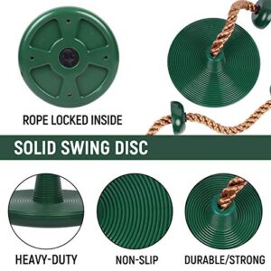 Decorlife Rope Swing for Tree, Sturdy Outdoor Disc Swing Set for Kid, Climbing Tree Swing with Strap & Carabiner, Easy Setup