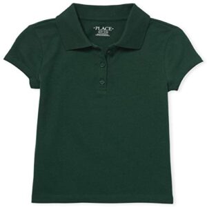 the children's place girls uniform soft jersey polo shirt, spruceshad, l 10 12 us