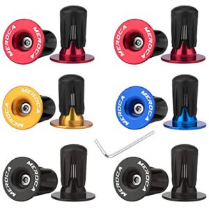 awpeye 6 pairs aluminum bar end plugs handlebar end plugs handlebar caps with installation tool for most bicycle, mountain bike, road bike, mtb, bmx(black/red/gold/blue)