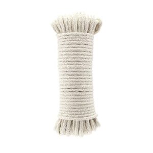 amazon basics natural cotton braided rope, all-purpose, clothesline, 3/16 inch x 50 foot (4.5mm x 15m), off white