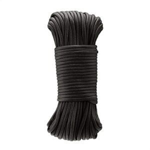 amazon basics 550 type iii paracord, 7-strand core, high strength - 5/32 inch x 100 foot (4mm x 30m), black