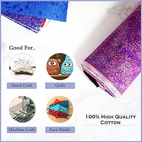 POL&CO 50pcs Cotton Craft Fabric Random Bundle Squares 9.8 x 9.8 in – 100% Cotton Fabric for Sewing and Quilting | Fabric Bundles | Fabric Scraps | Precut Fabrics for Quilting | Patchwork