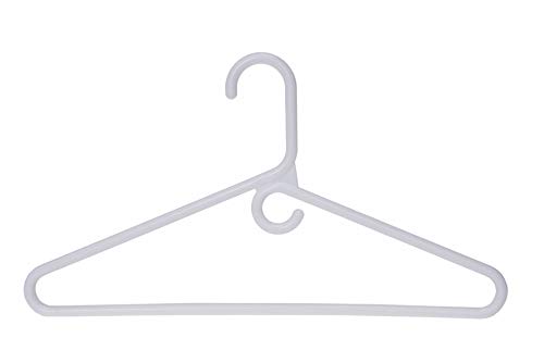 Quality White Hangers 10-Pack - Super Heavy Duty Plastic Clothes Hanger Multipack - 17 inch Thick Strong Standard Closet Clothing Hangers with Hook for Scarves and Belts Coat Hangers (White, 10)