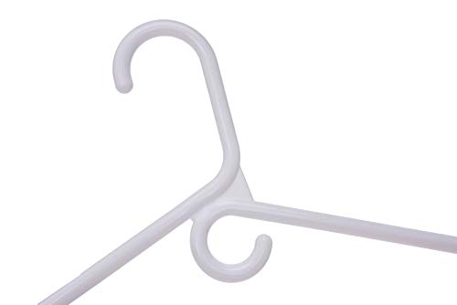 Quality White Hangers 10-Pack - Super Heavy Duty Plastic Clothes Hanger Multipack - 17 inch Thick Strong Standard Closet Clothing Hangers with Hook for Scarves and Belts Coat Hangers (White, 10)