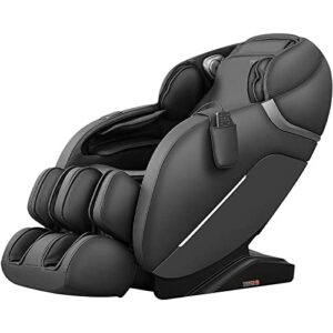 irest sl track massage chair recliner, full body massage chair, zero gravity, bluetooth speaker, airbags, heating, and foot massage (black)