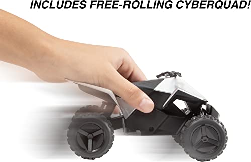 Hot Wheels 1:10 Tesla Cybertruck Radio-Controlled Truck & Electric Cyberquad, Custom Controller, Speeds to 12 MPH, Working Headlights & Taillights, For Kids & Collectors [Amazon Exclusive]