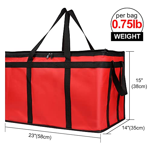 Bodaon Insulated Food Delivery Bag, XXX-Large Insulated Pizza Delivery Bags, Insulated Grocery Bags, Cooler Bag, Red, 1-Pack