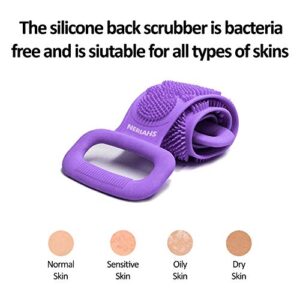 Silicone Bath Body Brush for a Good Shower, Dual Texture Silicone Back Scrubber, Silicon Bath Body Brush for Perfect Exfoliated Skin, Neat, Easy To Clean Silicone Bath Body Brush Scrubber