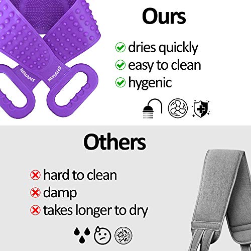 Silicone Bath Body Brush for a Good Shower, Dual Texture Silicone Back Scrubber, Silicon Bath Body Brush for Perfect Exfoliated Skin, Neat, Easy To Clean Silicone Bath Body Brush Scrubber